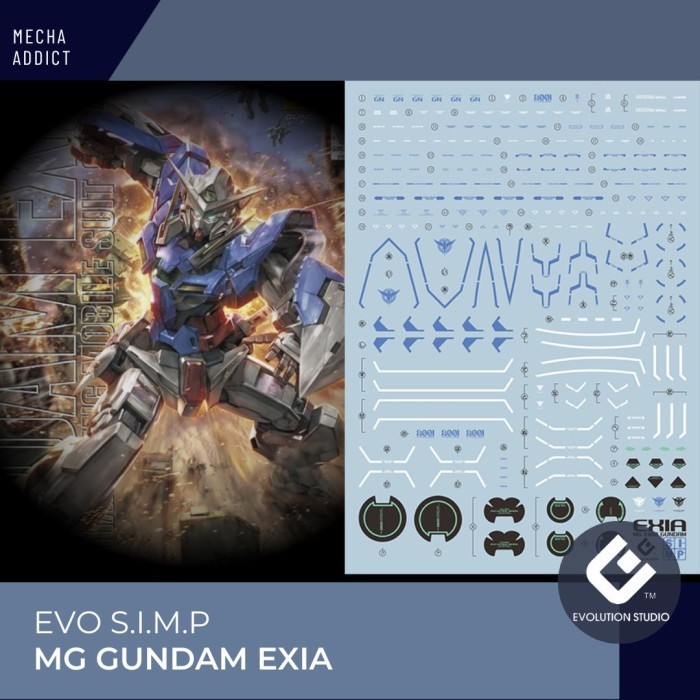 Jual Water Slide Decal MG Gundam Exia by EVO SIMP -Fluorescent | Shopee ...