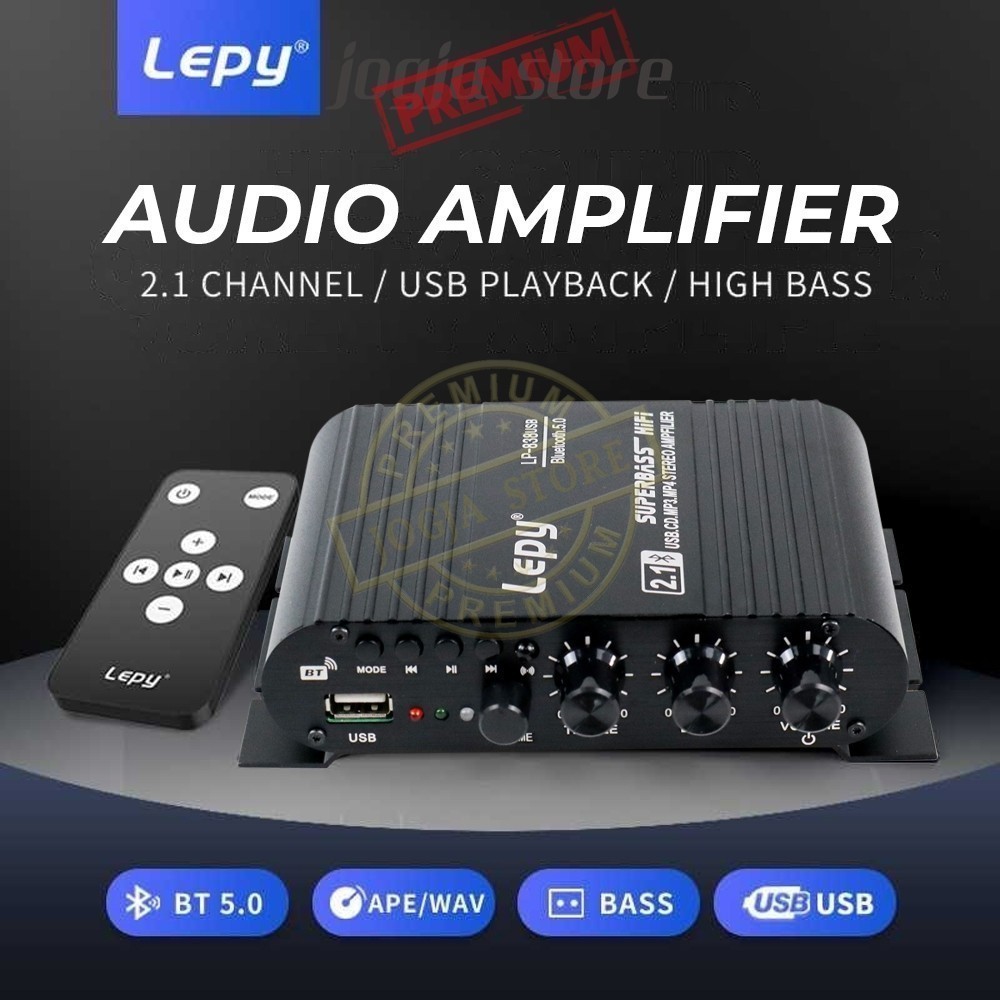Jual Lepy LP-838 Car 3 Channel Amplifier Bluetooth USB Stereo Mega Bass Booster 12V Hi-Fi ...