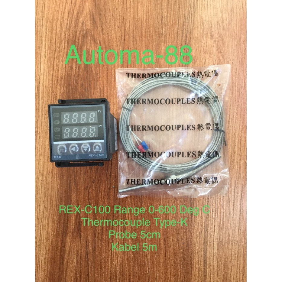Jual Paket RKC REX-C100 Sensor Type-K 5cm 5m 0~600C Temperature ...