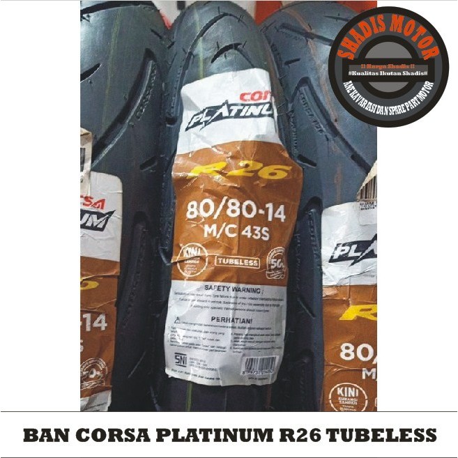 Jual Ban Motor Merk Corsa Tubeless Tipe R26 Ukuran 80/80 Ring 14 Ban ...