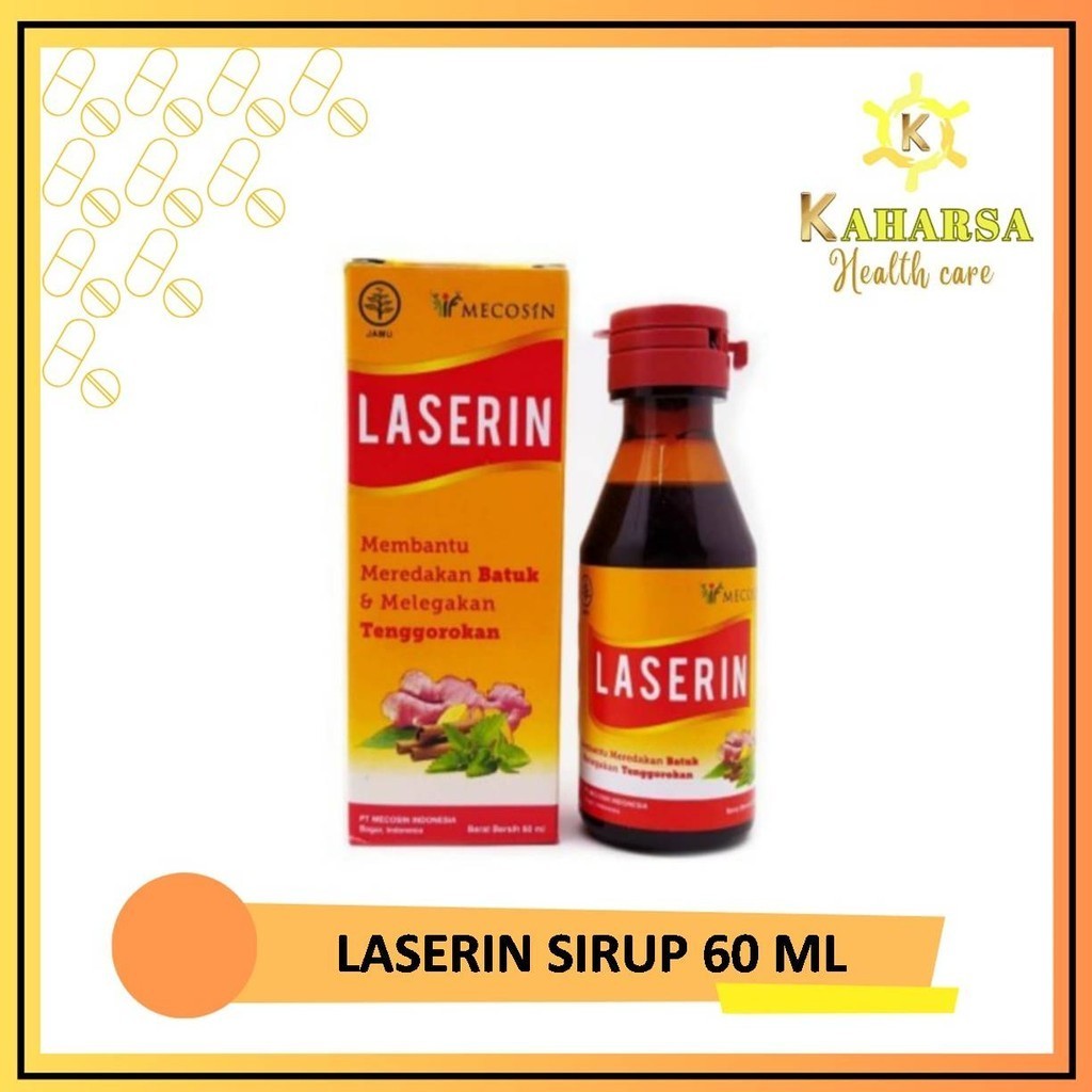 Jual LASERIN SIRUP 60 ML Obat Batuk Herbal/Meredakan Batuk/Melegakan ...