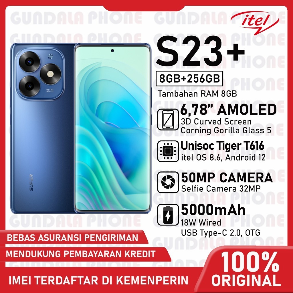 Jual itel S23+ Plus (8+8GB)16GB + 256GB - AMOLED, NFC - Garansi resmi ...
