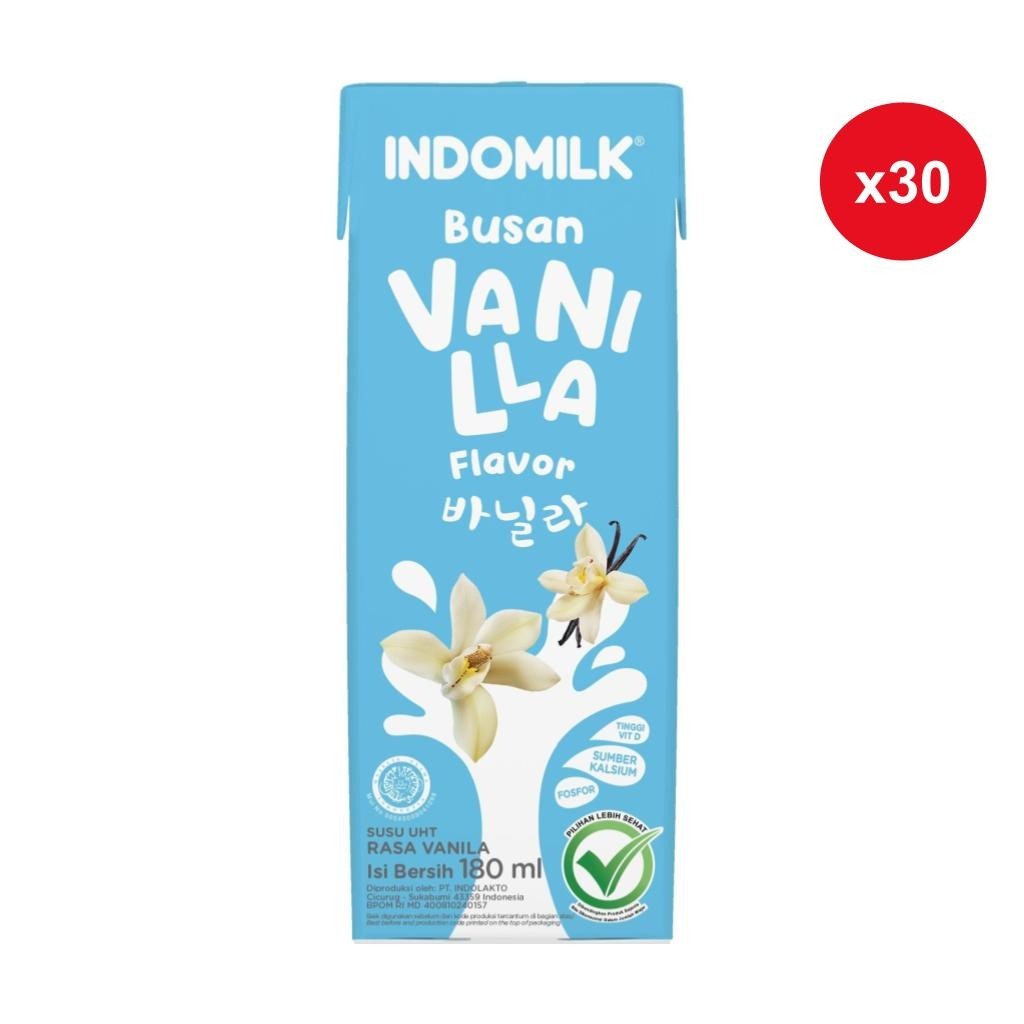 Jual Indomilk Busan Vanilla UHT 180ml x 30 | Shopee Indonesia