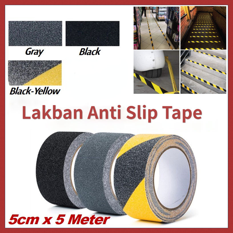 Jual 5M Lakban Anti Slip Untuk Lantai / Warning Tape/ Safety Walk Tape Anti Licin Lantai ...