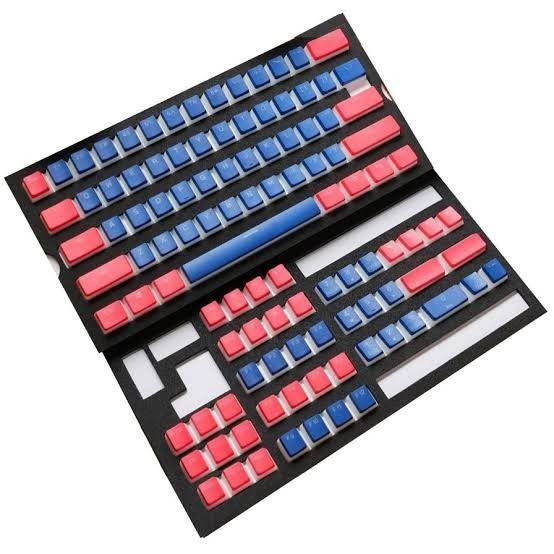 Jual Ducky 108 Key Pudding PBT Keycap Set Dual Color Blue and Red ...