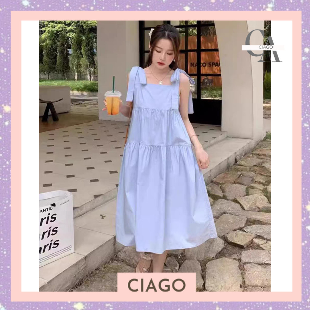 Jual Ciago Fashion dress vintage wanita korean style bkk5748 | Shopee ...