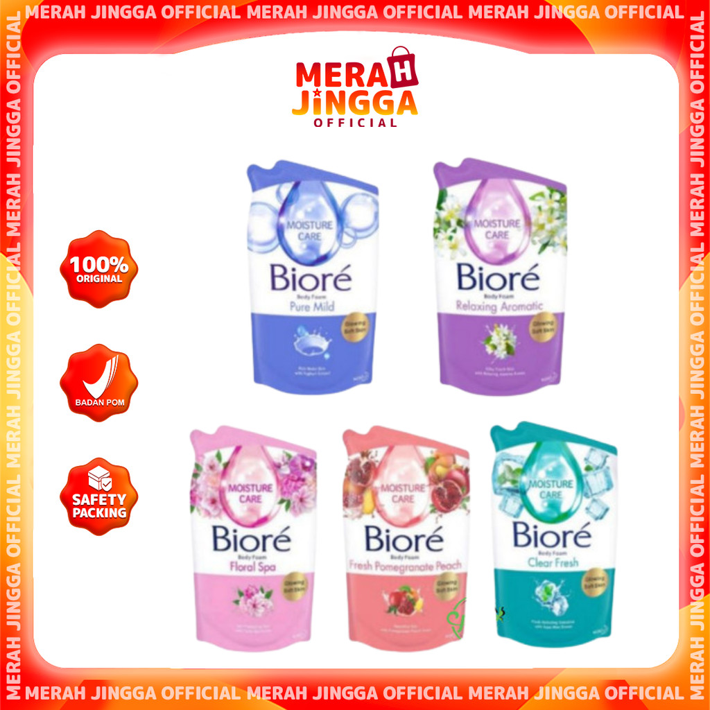 Jual Biore Bright Body Foam | Cair | Sabun Mandi | Merah Jingga ...