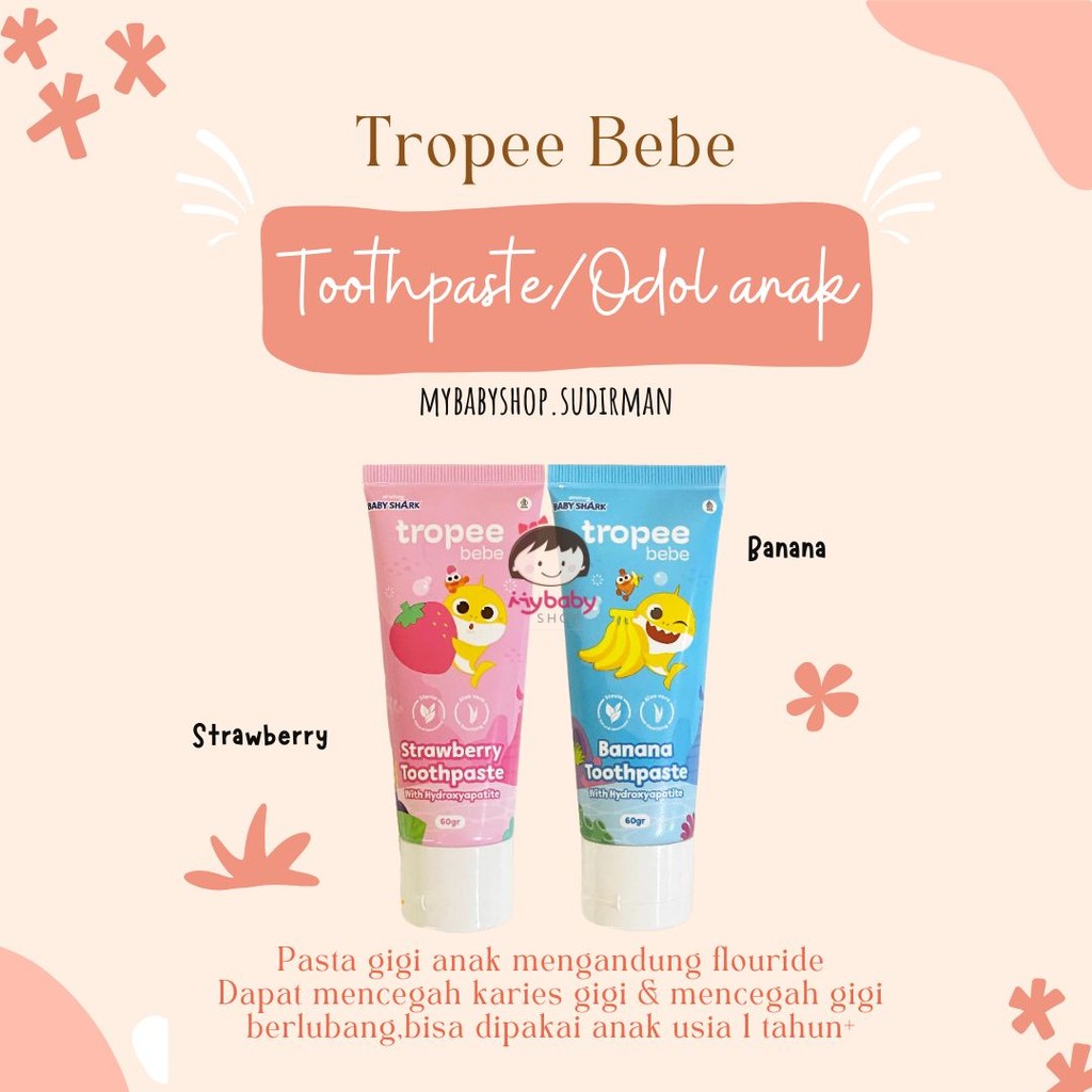 Jual Tropee Bebe x Pinkfong Toothpaste 60gr | Pasta Gigi Odol Anak (1tahun+) | Shopee Indonesia