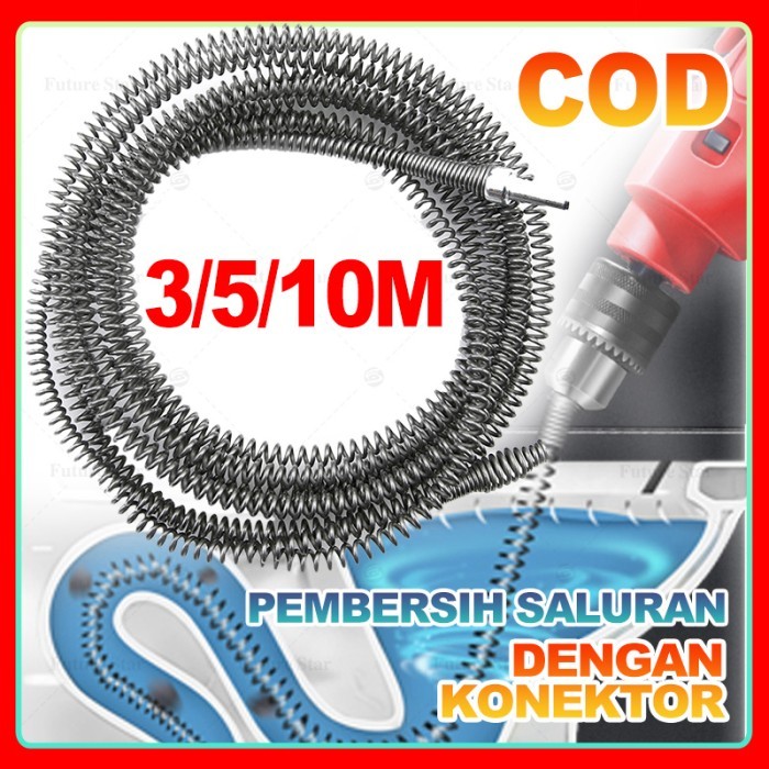 Jual Alat Saluran Jepit Kawat Pembersih Saluran Pipa Mampet 3M 5M 10M Lubang Pipa Wastafel Dapur ...