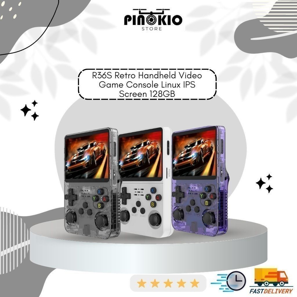 Jual 742 R36S Retro Handheld Video Game Console Linux IPS Screen 128GB ...