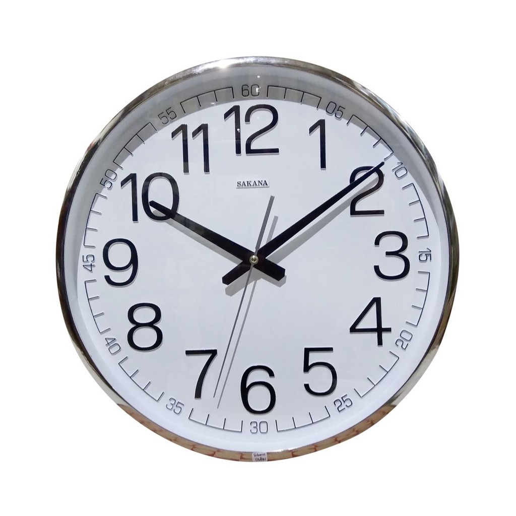 Jual Jam Dinding Rumah Bulat Sakana Clock 068N 068 N Motif Putih Polos ...