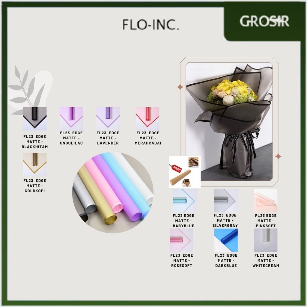 Jual FLO-INC. - (5 LEMBAR) - FL23 EDGE MATTE Kertas Bunga Paper Buket ...