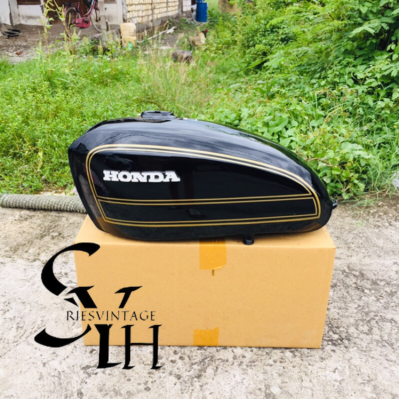 Jual tangki hitam glosy tangki cb standrd list gold bahan tebal tangki ...