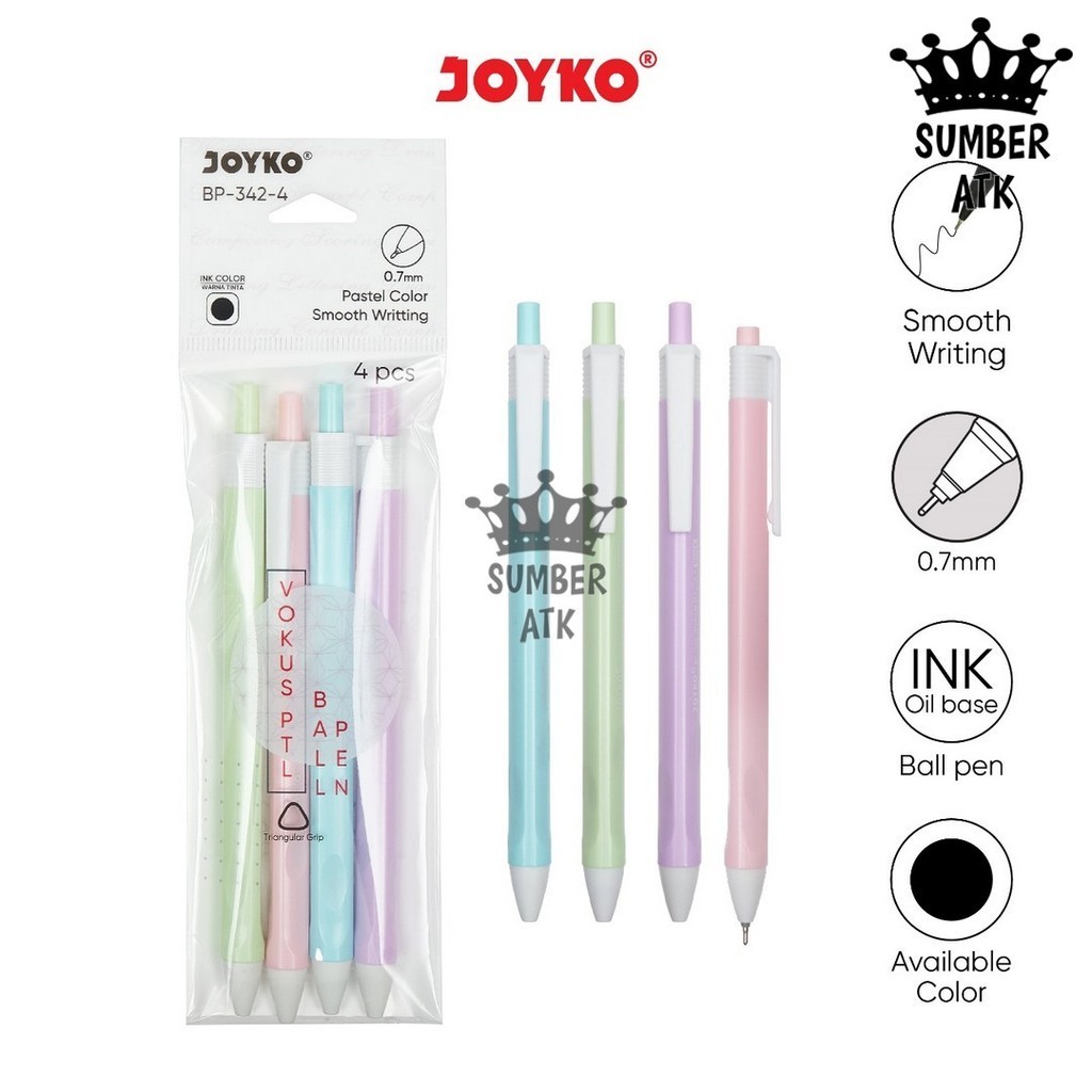 Jual Ball Pen Pulpen Pena Joyko BP-342-4 Vokus 0.7 mm 1 pack | Shopee Indonesia