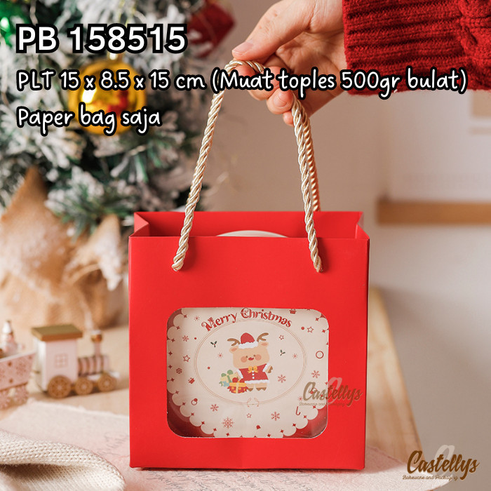 Jual Paper Goodie Bag PB15815 Merah Hampers Kue Kering Hadiah Imlek ...