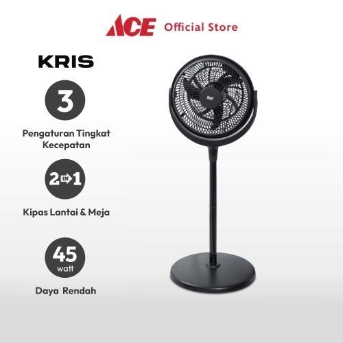 Jual Ace Kris 12 inci Kipas Angin Berdiri 2 In 1 15750 - Hitam Standing ...