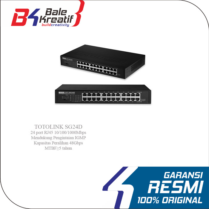 Jual TOTOLINK Switch Hub SG24D 24-Port Gigabit Desktop/Rackmount Switch ...
