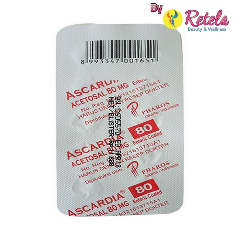Jual Ascardia 80 Mg 𝗣𝗘𝗥𝗦𝗧𝗥𝗜𝗣10 Tablet / Aspirin / Acetosal / Pengencer ...