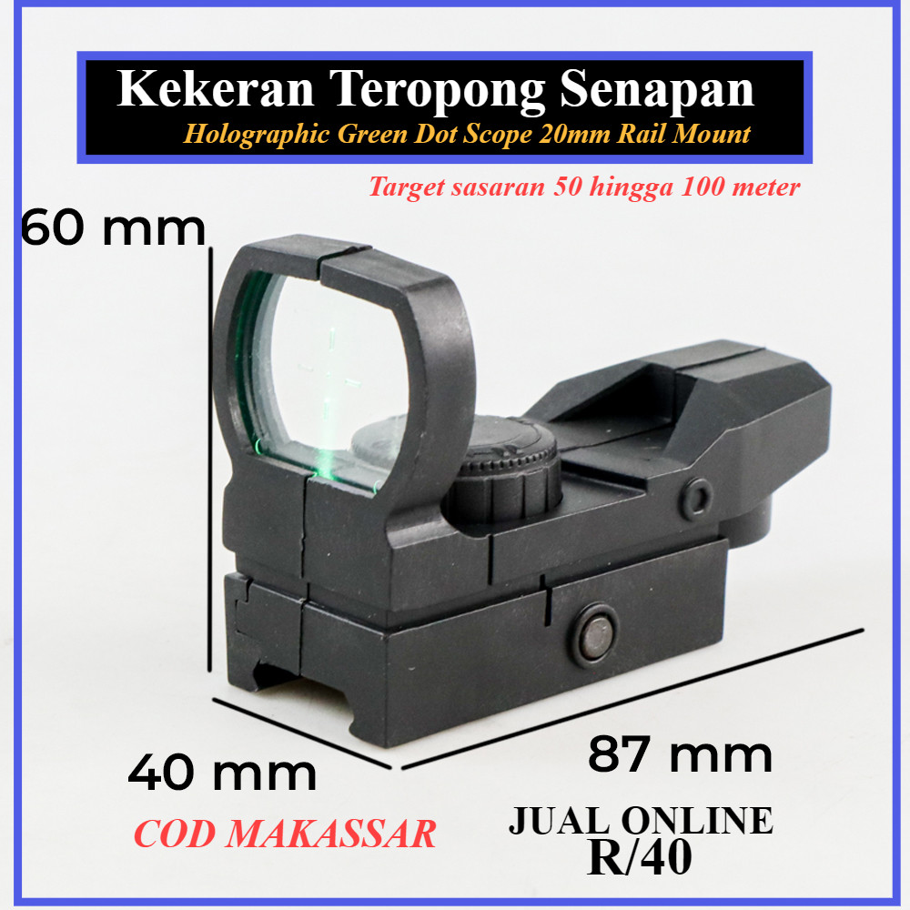 Jual Dimensi 87 x 40 x 60 mm - Kekeran Teropong Senapan Holographic ...