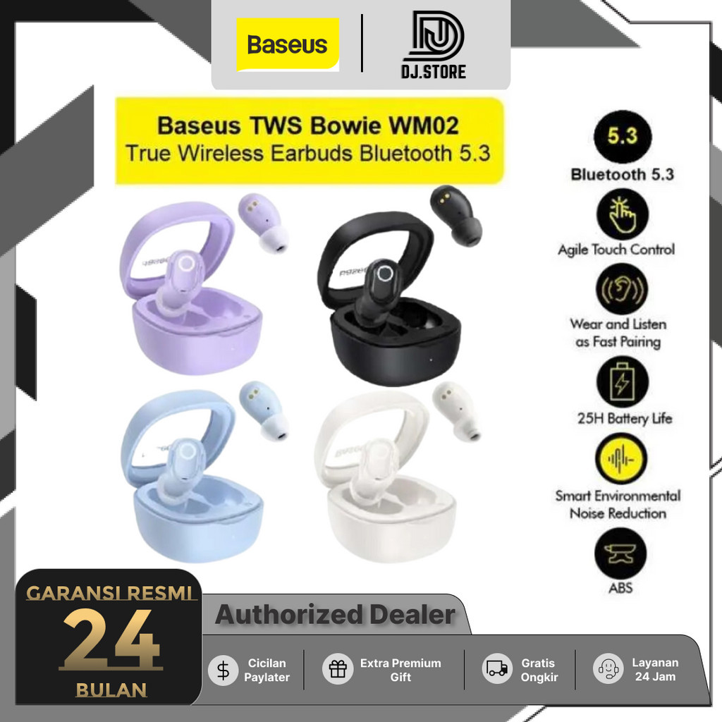 Jual Baseus True Wireless Bluetooth Earphone Mini Earbuds TWS WM02 ...