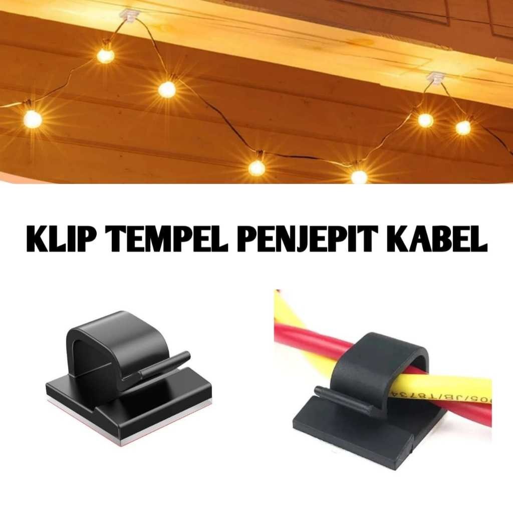 Jual Klip Kabel Klem Jepit Perapih Cable Listrik Tempel Dinding Perekat ...