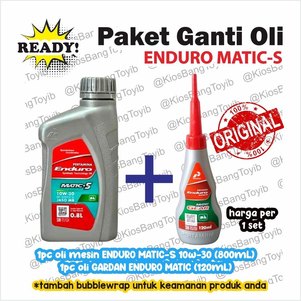 Jual Paket Ganti Oli Enduro Matic S 10w-30 800mL+Oli Gardan Enduro ...