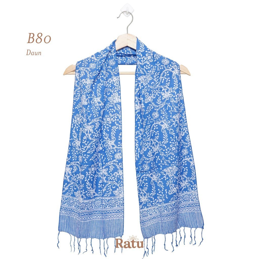Jual RATU - Scarf Batik B80 Blue | Shopee Indonesia