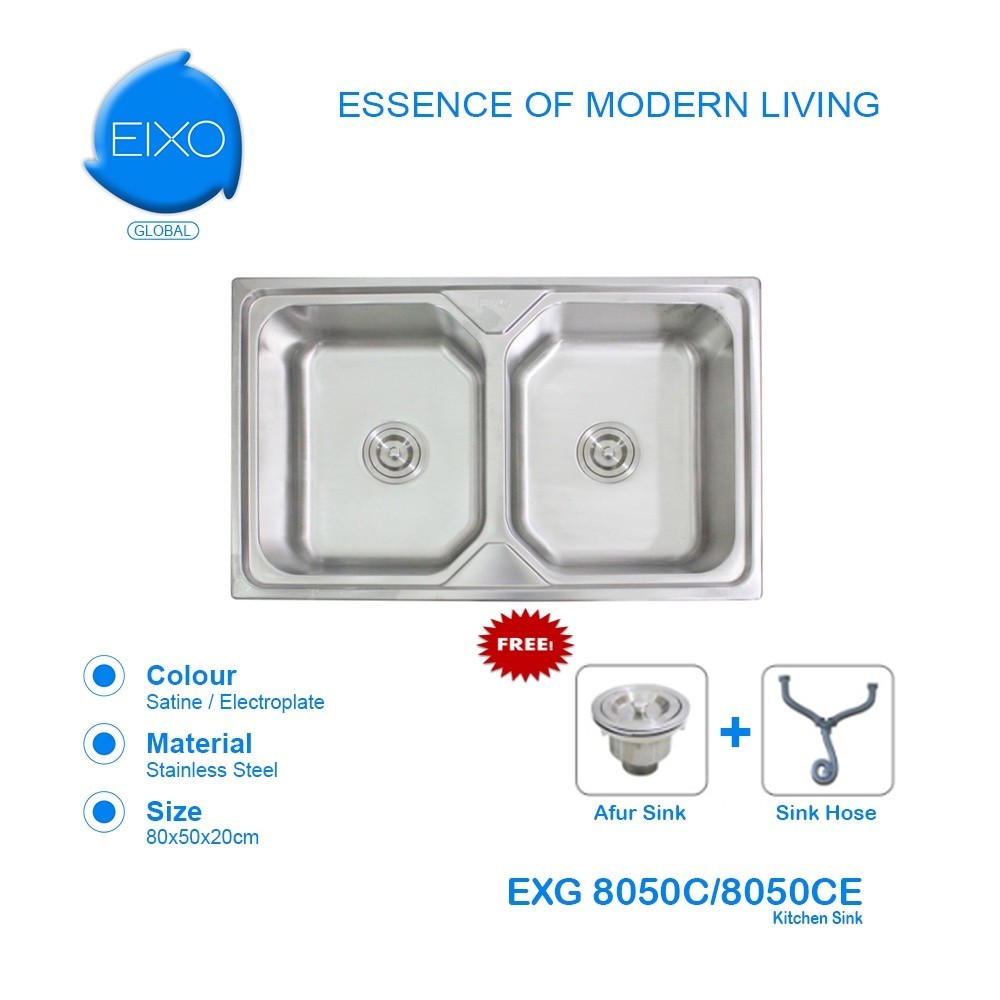 Jual EIXO Global EXG 8050C Kitchen Sink Bak Cuci Piring Stainless 2 ...