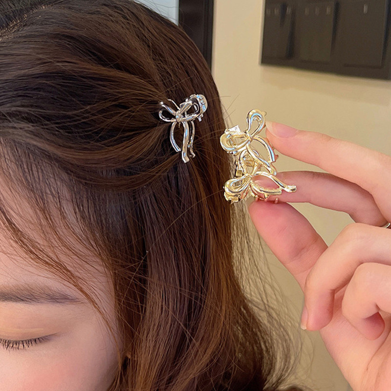 Jual COD Klip Cakar Rambut Kecil Simpul Busur Klip Poni Logam Gaya ...