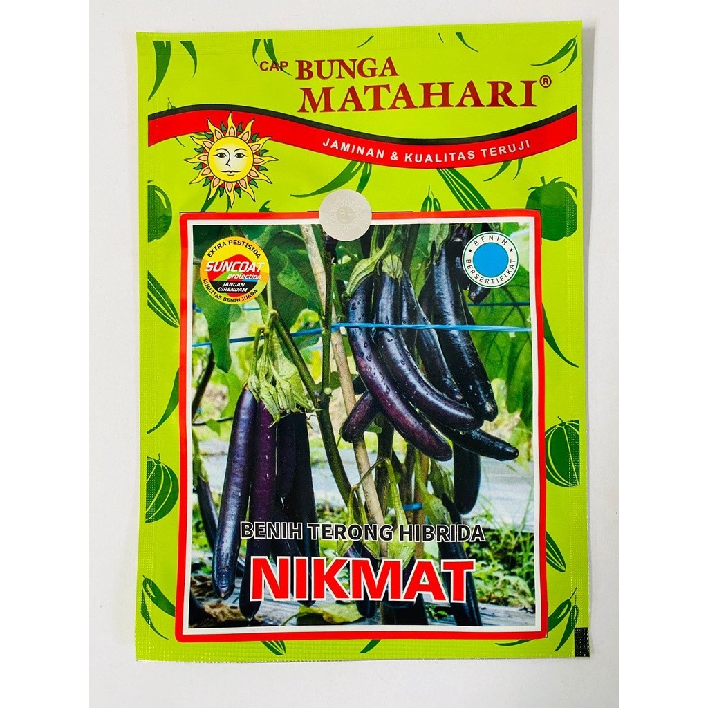 Jual Benih terong ungu NIKMAT hibrida isi 5gr dari BUNGA MATAHARI SEED ...