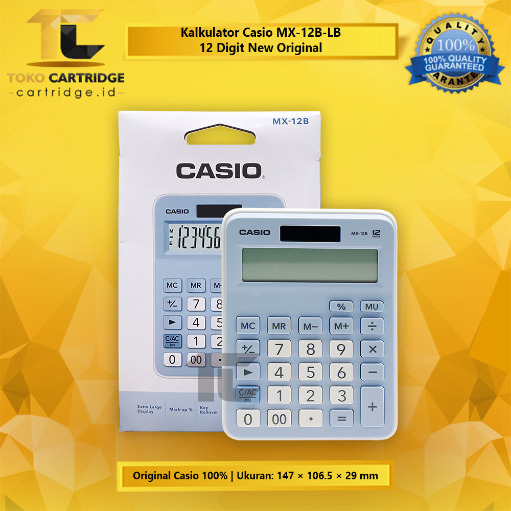 Jual Calculator Casio MX-12B 12 Digits Desktop Offiice Kalkulator Meja ...
