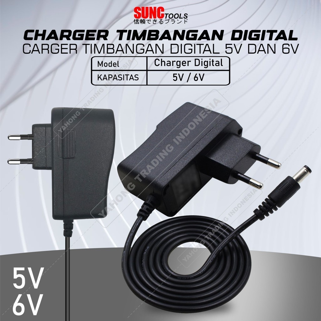 Jual Adaptor Timbangan Digital Charger Timbangan Digital 6V / 5V 1000mA SUNC TOOL | Shopee Indonesia