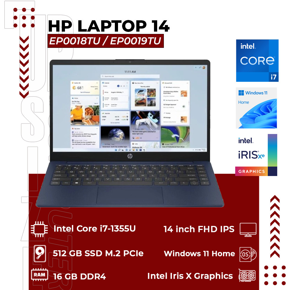 Jual HP LAPTOP 14-EP0018TU EP0019TU i7-1355U 16GB 512GB 14" FHD IPS W11 ...