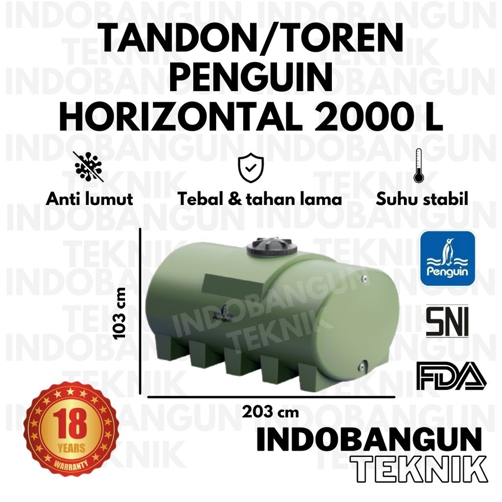 Jual Toren Air Tangki Air Tandon Air Penguin Horizontal Tank TH200 ...
