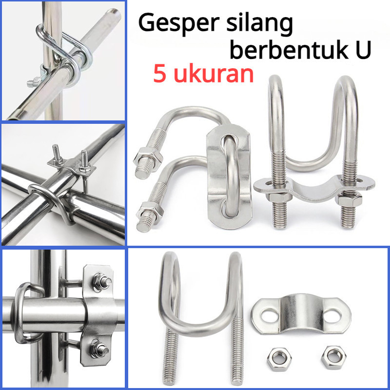 Jual Gesper silang berbentuk U/Klem Pipa Plat Besi Seng Clamp/Klem pipa ...