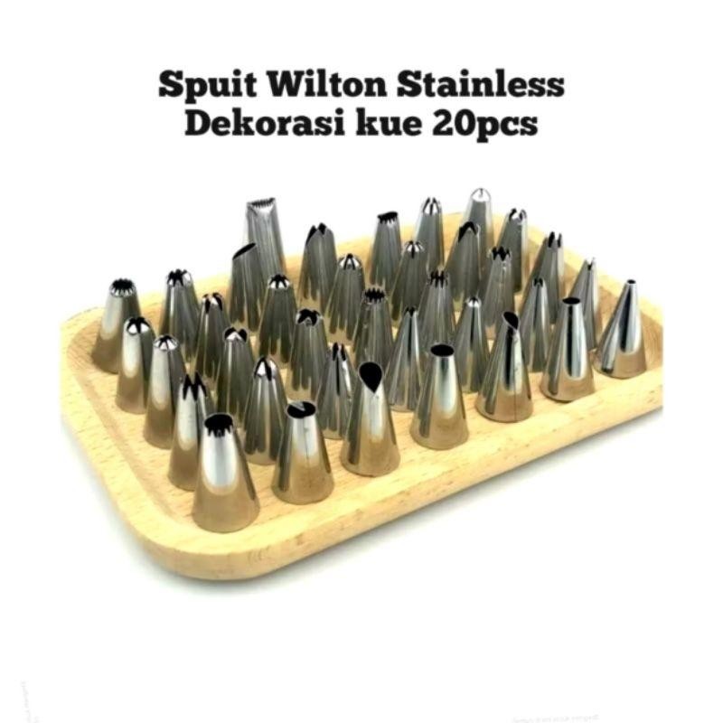 Jual Spuit Wilton Tempat Cream Alat Dekorasi Kue Bahan Stainless Isi 20 ...