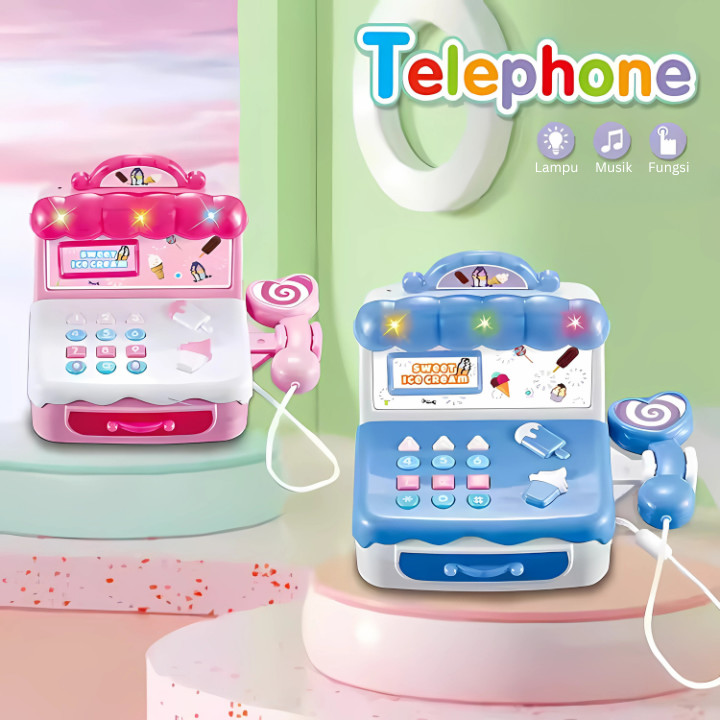 Jual Toy Studio Mainan Interaktif Kasir Musik dengan Lampu dan Mikrofon ...
