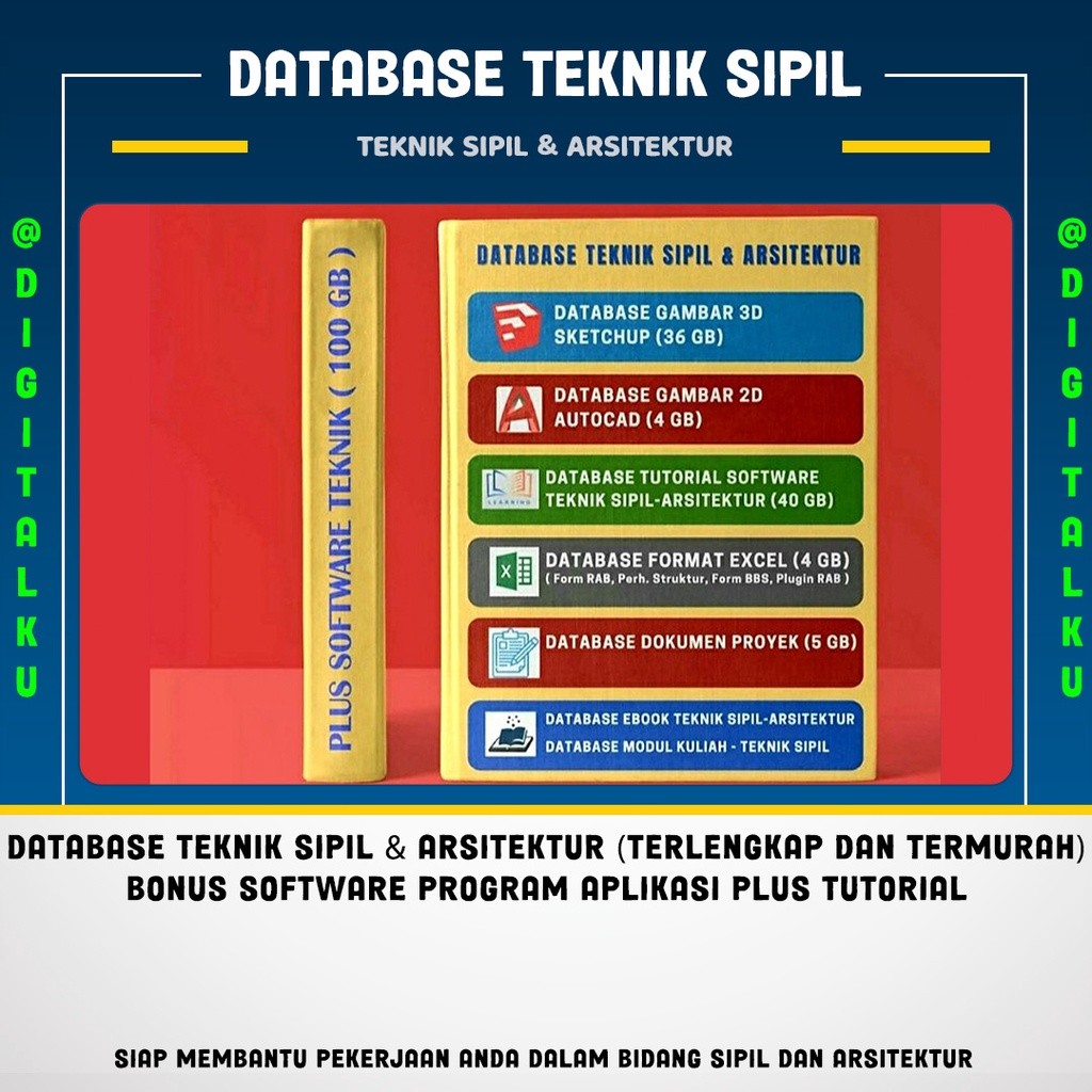Jual DATABASE TEKNIK SIPIL & ARSITEKTUR (TERLENGKAP DAN TERMURAH) BONUS SOFTWARE PROGRAM ...
