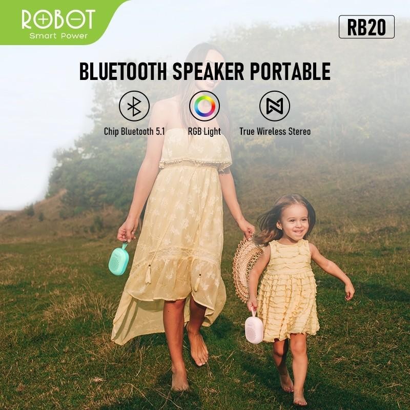 Jual ROBOT RB20 TWS Speaker Bluetooth 5.1 Mini Speaker Aktif Portable RGB | Shopee Indonesia