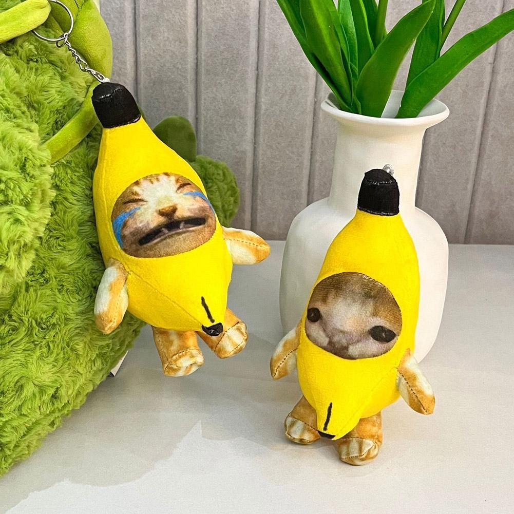 Jual Banana Cat Plush Toy Banana Cat Crying Meme Banana Cat Keychain ...