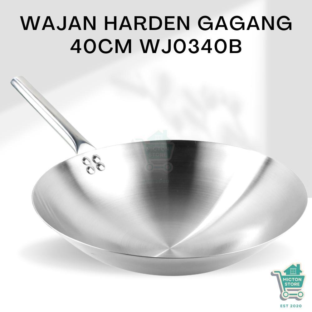 Jual MICTON Wajan Harden Gagang 40 Cm Stainless Steel WJ0340B Wajan ...