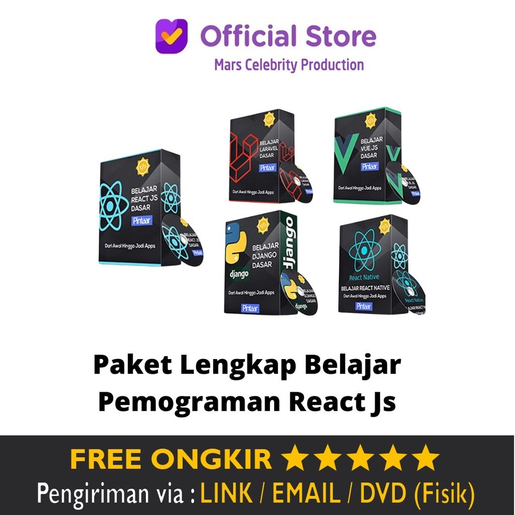 Jual Paket Lengkap Belajar Pemograman React Js React Native Vue Js Dan Django Python Premium