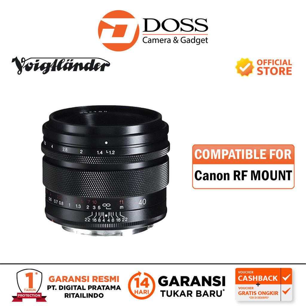 Jual Voigtlander Lens 40mm f1.2 RF-Mount Nokton for Canon RF 40 mm ...