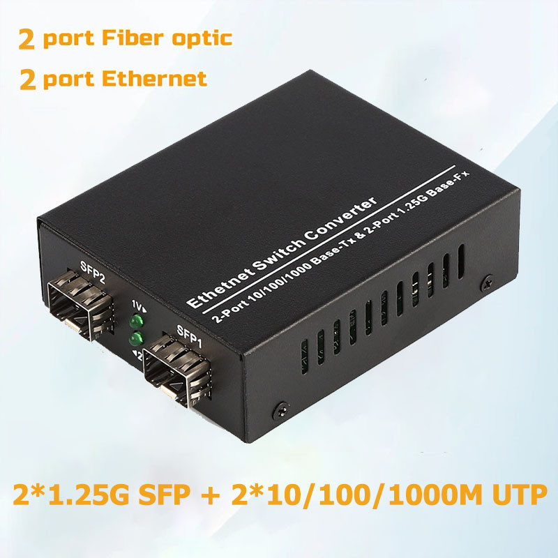 Jual Ethernet Fiber Optical 2 SFP Fiber Port 2 RJ45 2 UTP 10/100/1000M ...