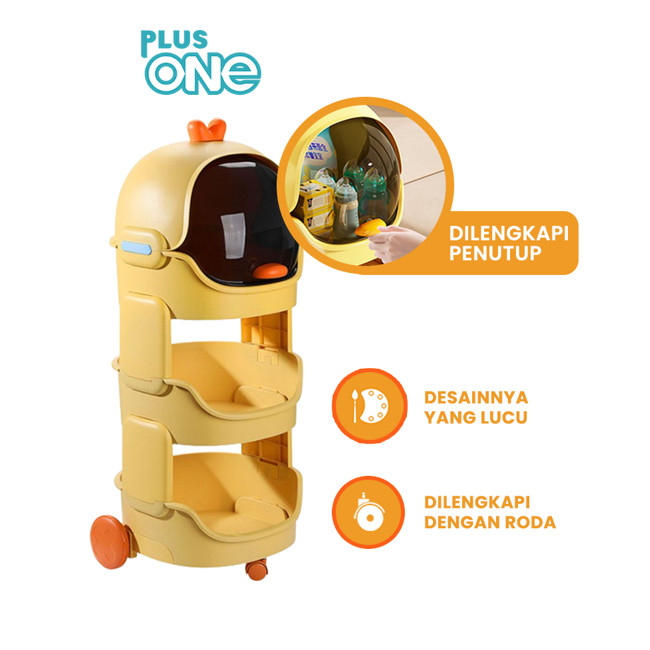Jual Plusone - Rak Roda Susun Bebek 3 Tingkat Tempat Penyimpanan Mainan ...