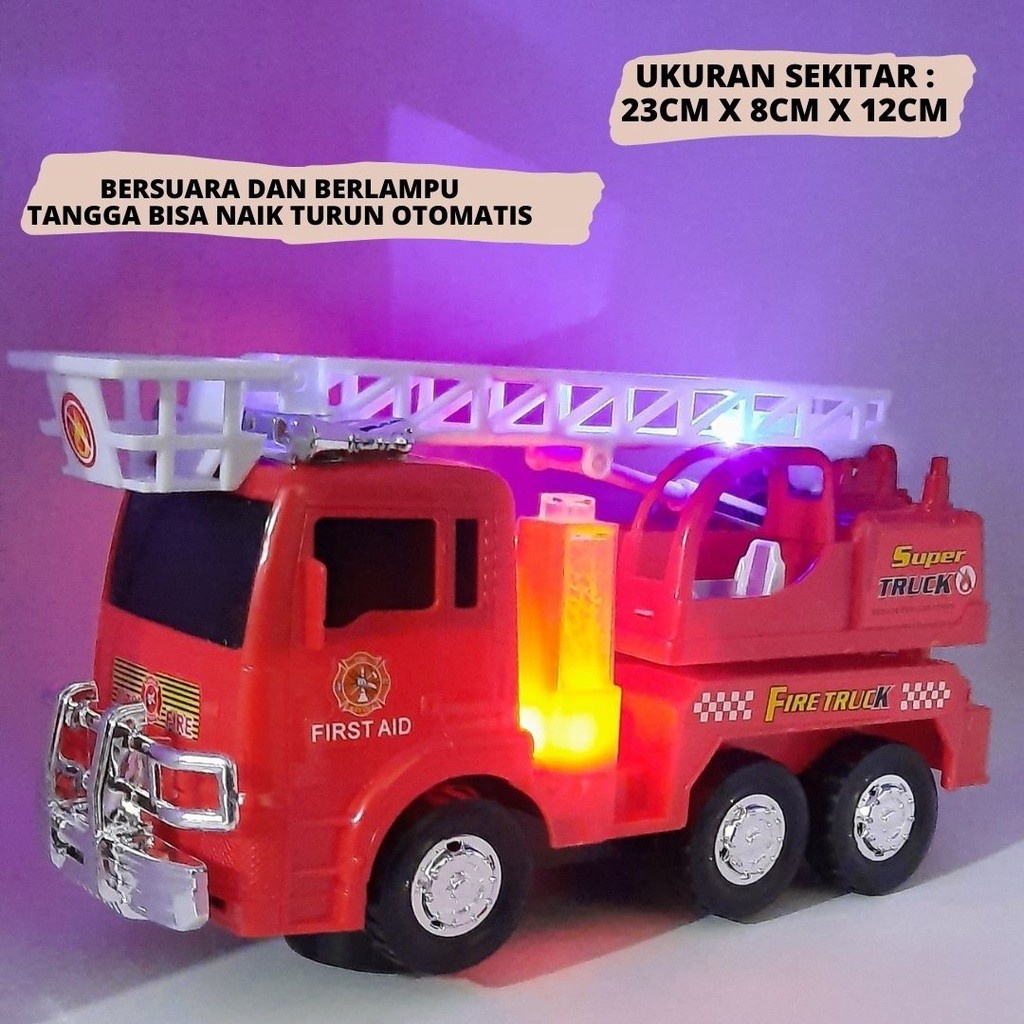 Jual Mainan Anak Mobil Pemadam Kebakaran Tangga Auto Ada Bersuara ...