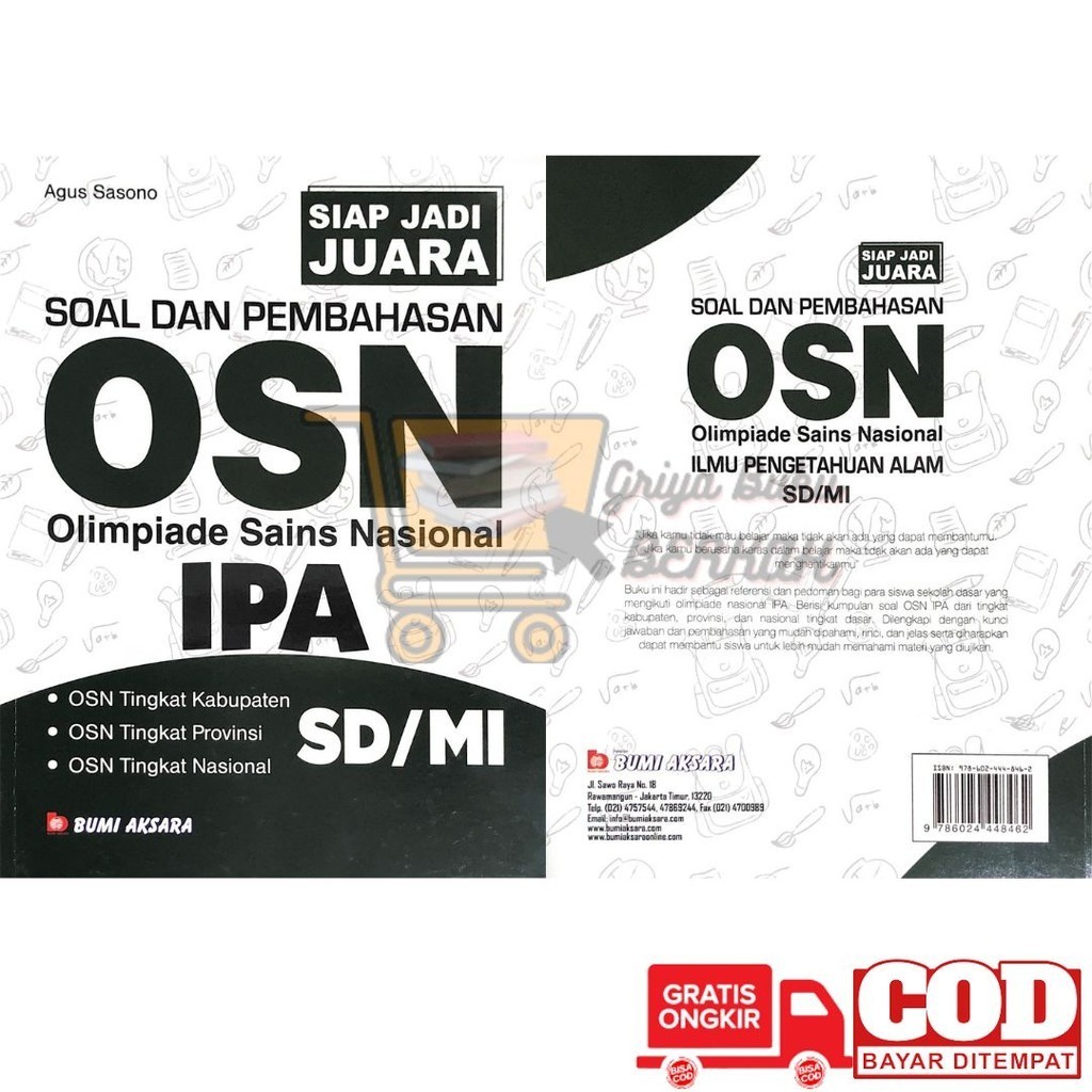Jual buku osn ipa sd dan mi siap jadi juara olimpiade sains nasional penerbit bumi aksara ...