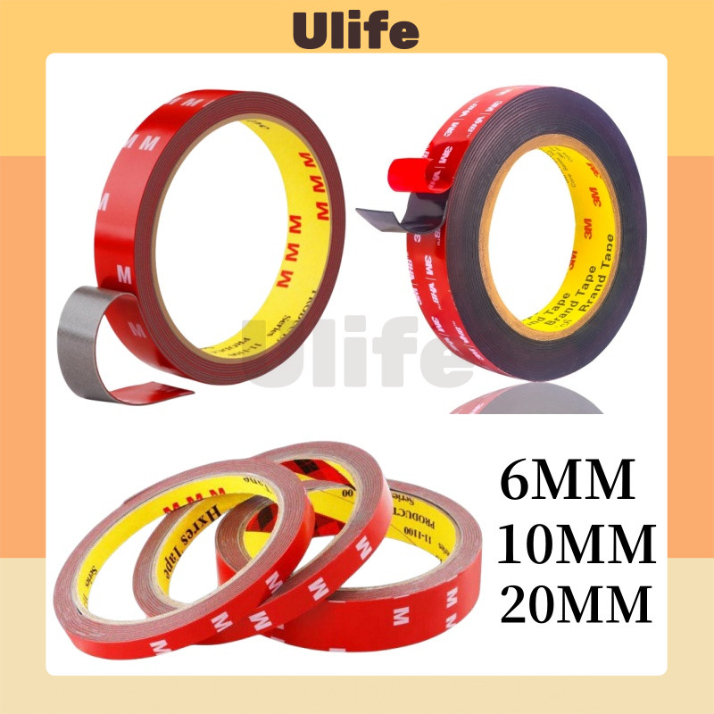 Jual Double Tip Transparan Super Kuat Double Tape 3M Foam Merah 6MM ...