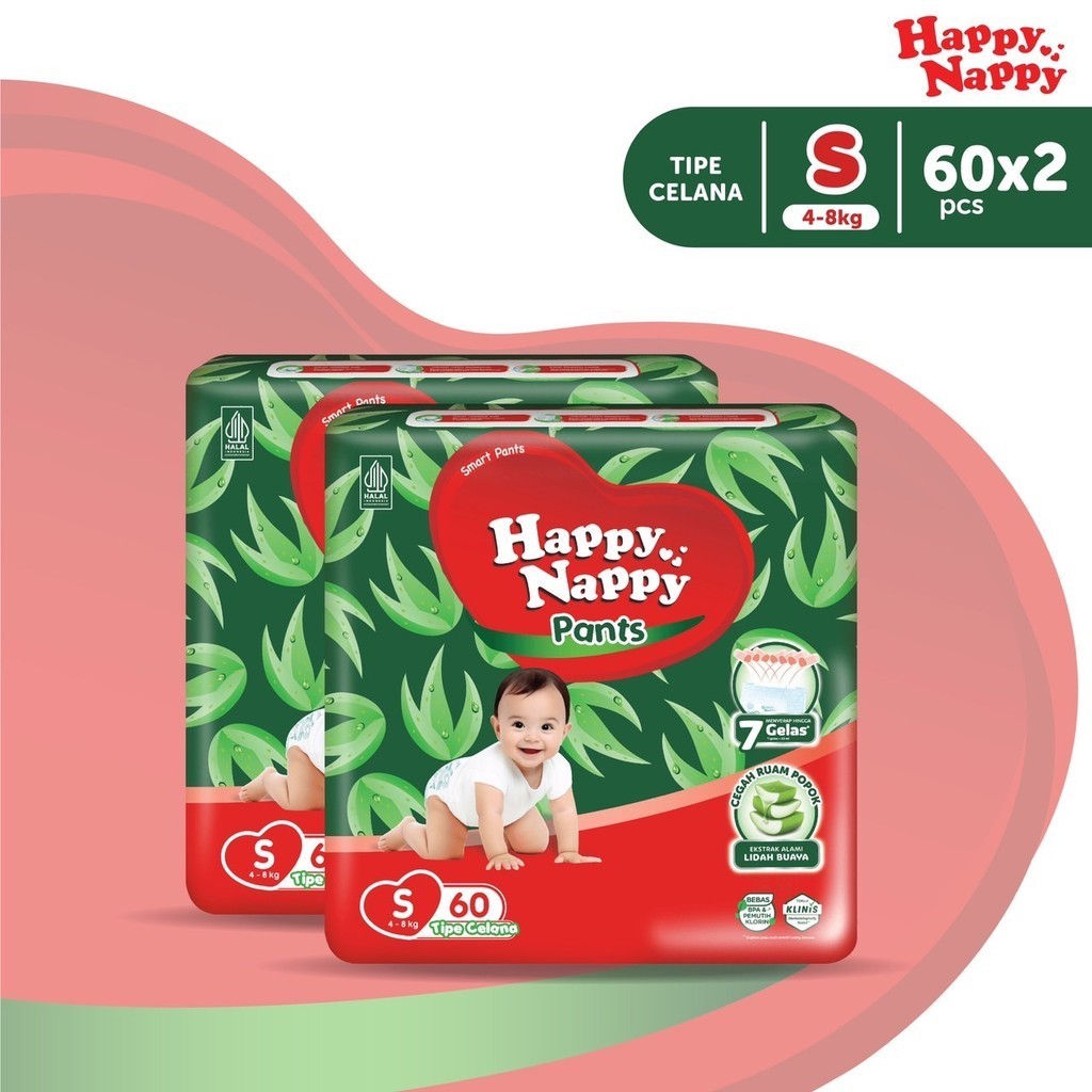Jual Happy Nappy Smart Pants S 60s x2 | Shopee Indonesia