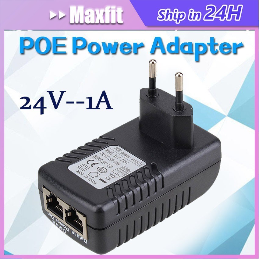 Jual CCTV AC/DC 24V1A hitam Poe Adapter LAN Komputer POE Injector ...